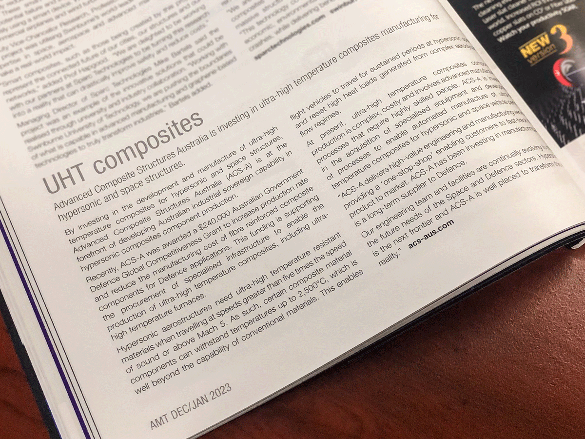 Advanced Composite Structures Australia is investing in Ultra-High ...